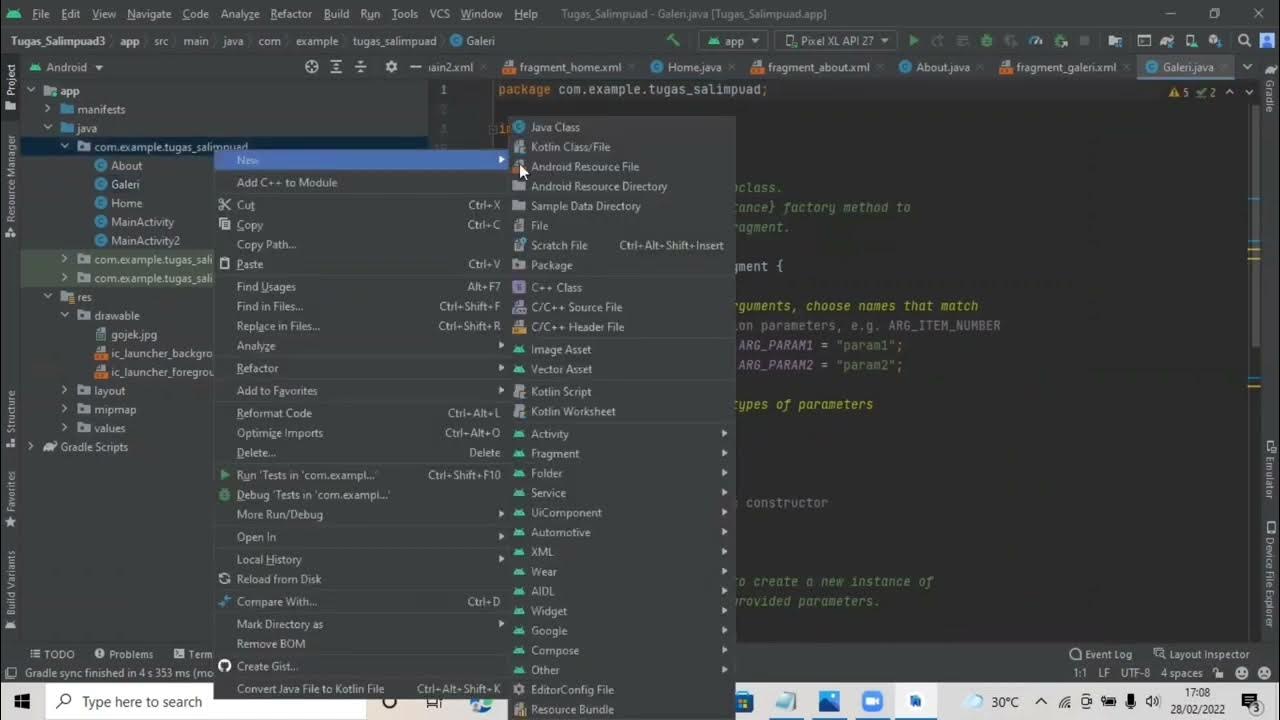 Tutorial membuat Fragment - Android Studio - YouTube