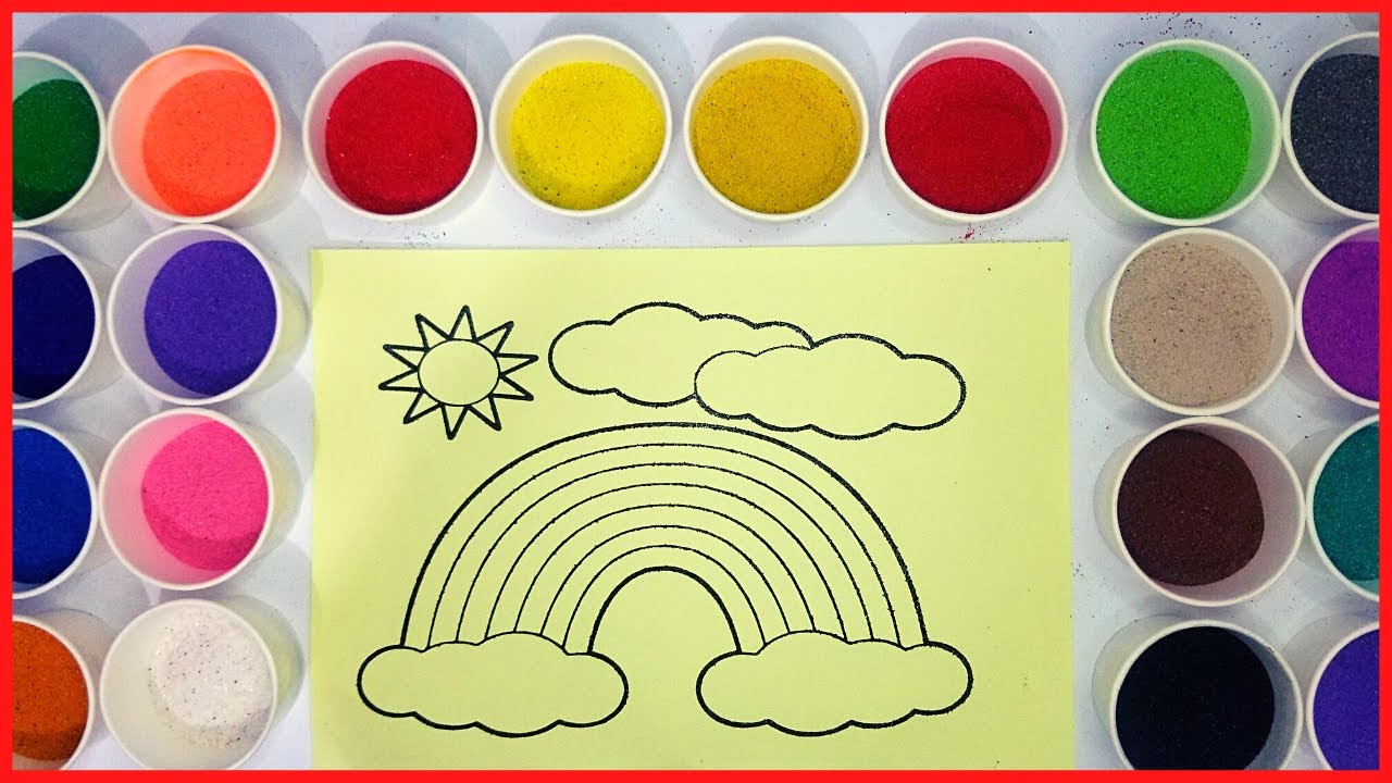 Rainbow sand painting coloring - YouTube