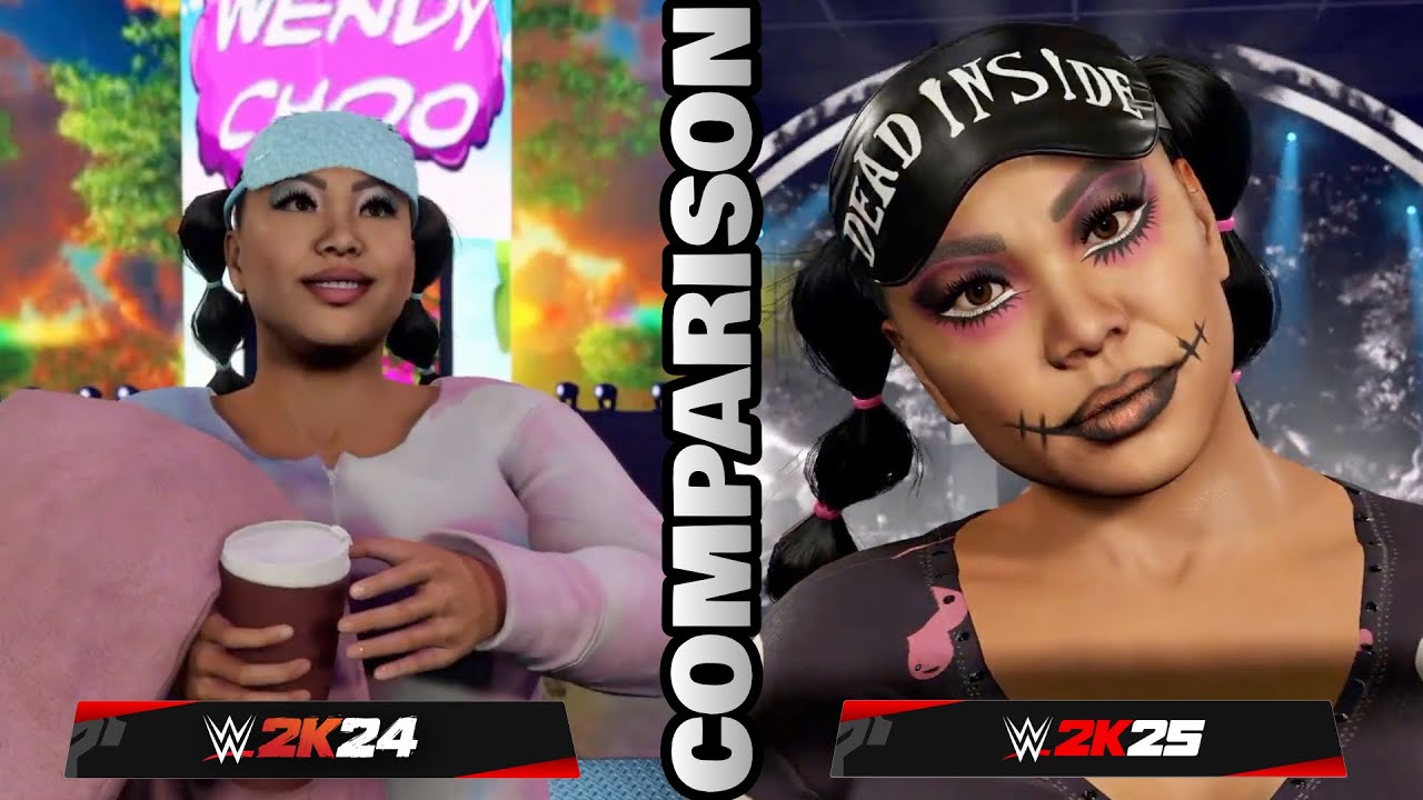 WWE 2K25 vs WWE 2K24 Wendy Choo Entrance Comparison - YouTube