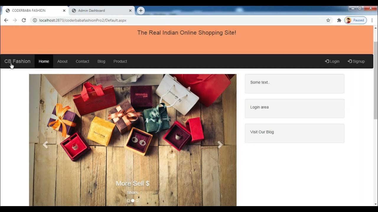 03 Mini Project | Online Shopping Website | ASP.NET C# | SQL SERVER | CODERBABA | In HINDI - YouTube