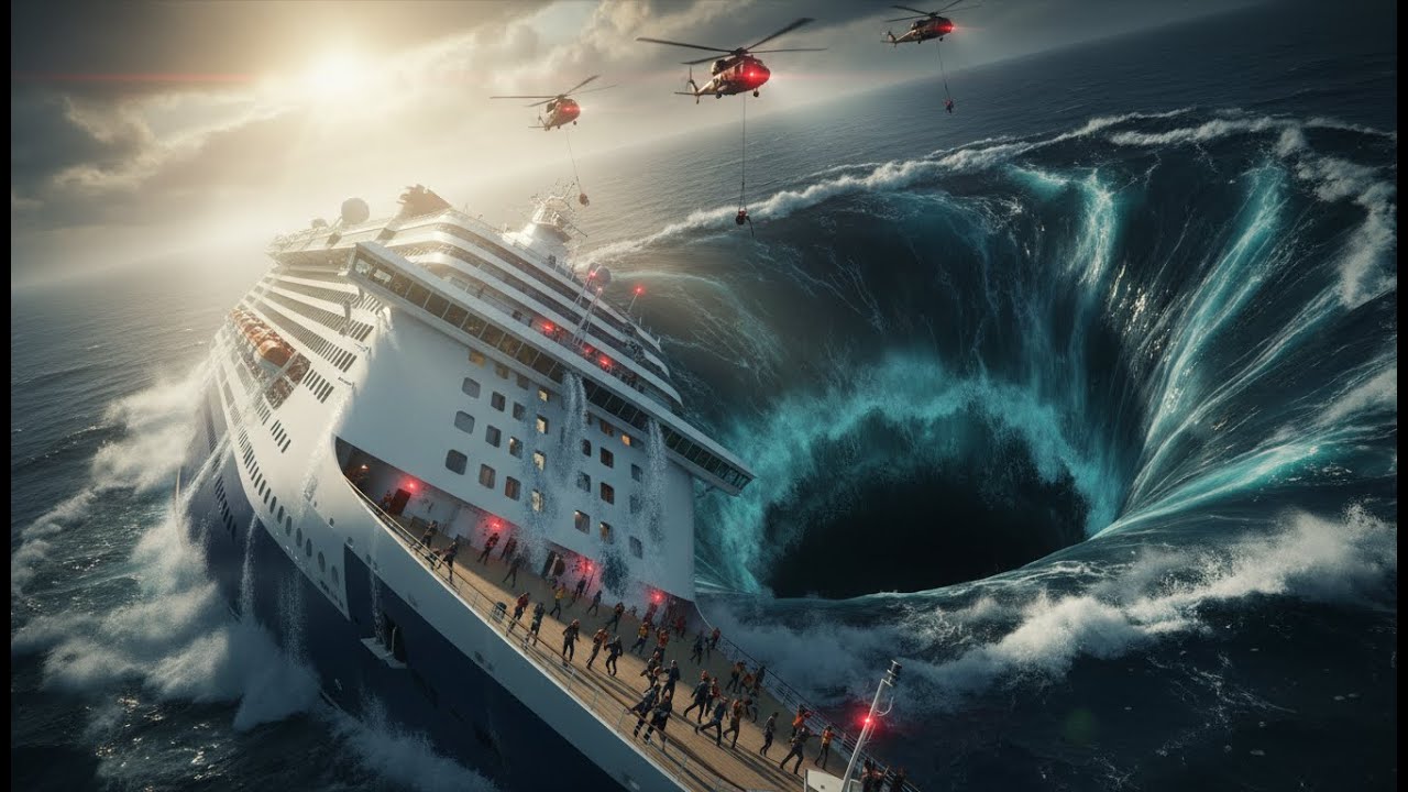 Shocking Moment! Luxury Cruise Ship Swallowed by a Deadly Whirlpool ...