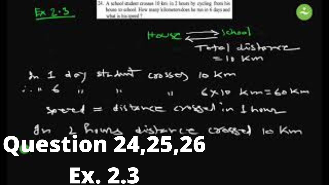 Question No 24, Question 25, Question 26 | Exercise 2.3 Math I Class ...