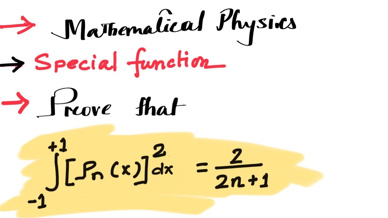 Solved Example Legendre Polynomial special function - YouTube