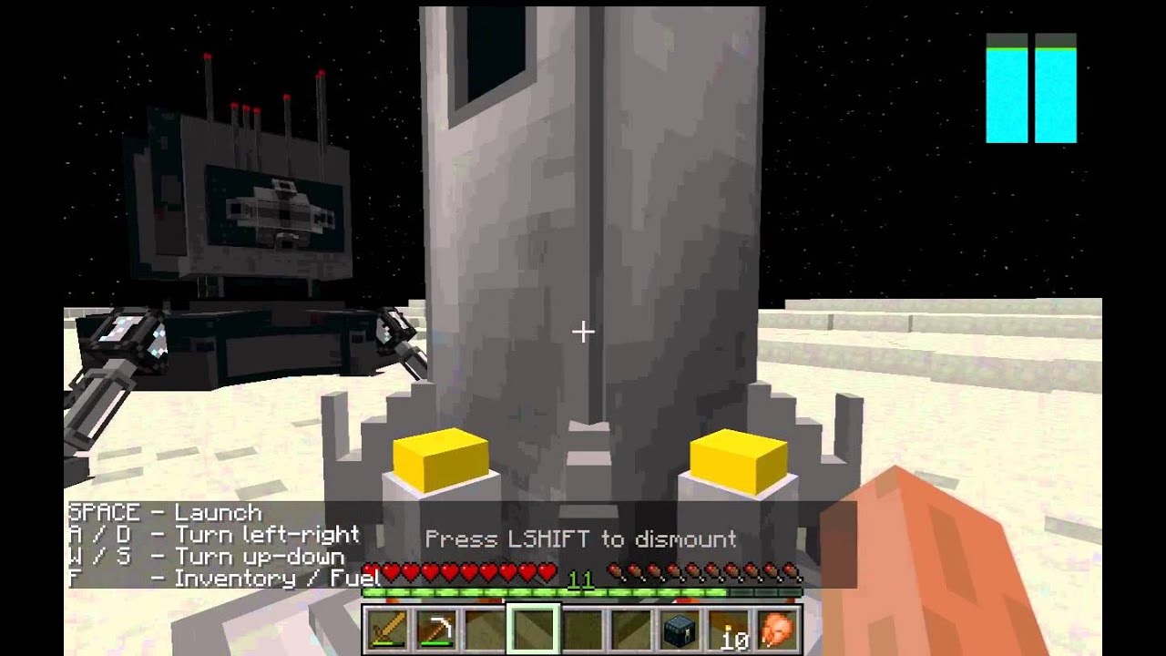 Minecraft 1.6.4 with Galacticraft mod, Moon and Mars - YouTube