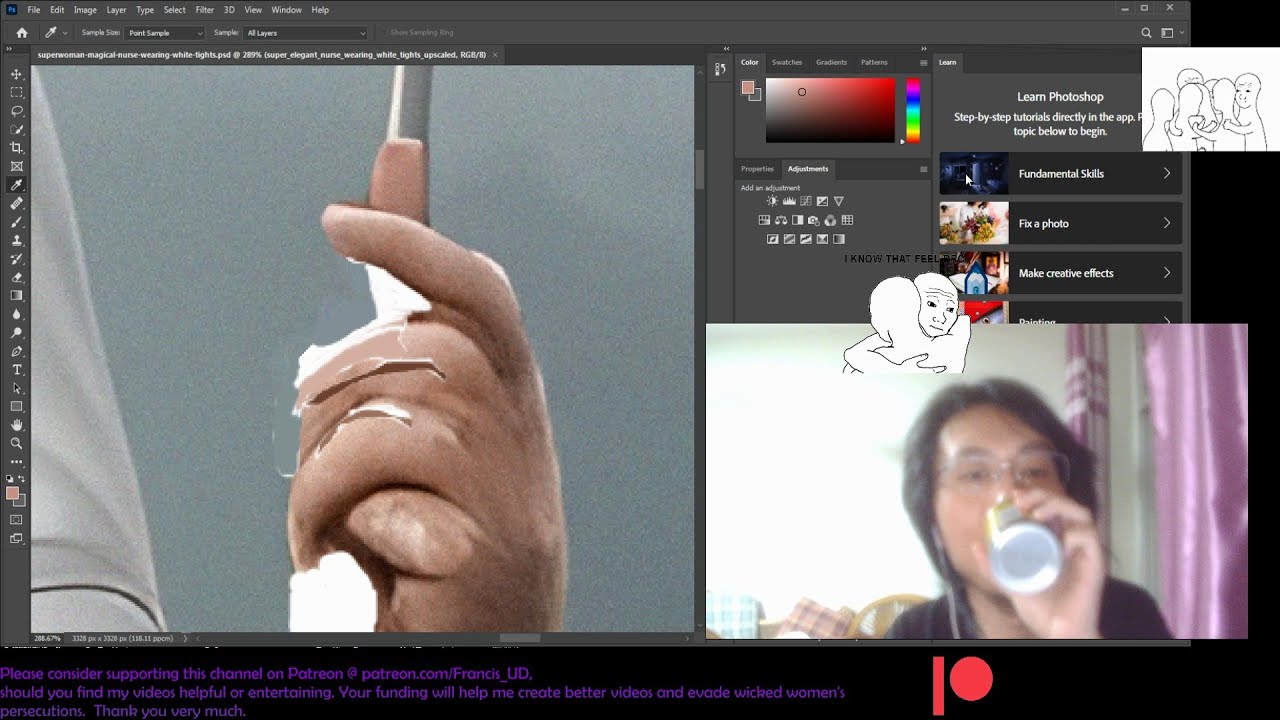 Adobe photoshop22 tutorial again: attempting some rudimentary fix on a ...