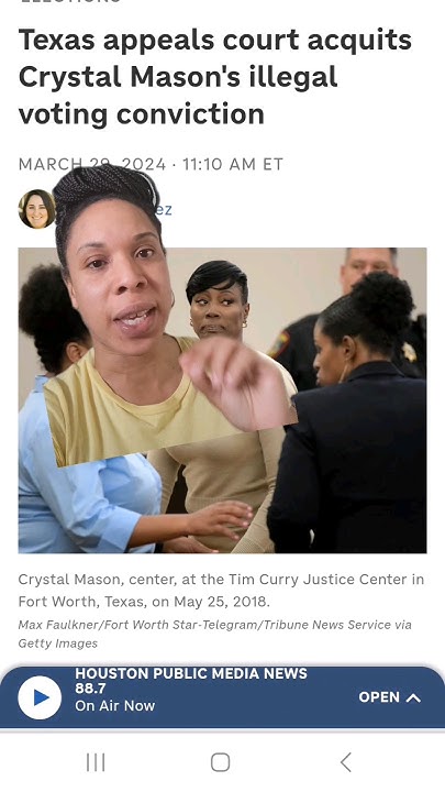 TEXAS APPEALS COURT OVERTURNS CRYSTAL MASON ILLEGAL VOTING CONVICTION #shorts - YouTube