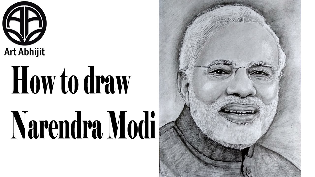 How to draw Narendra Modi - YouTube