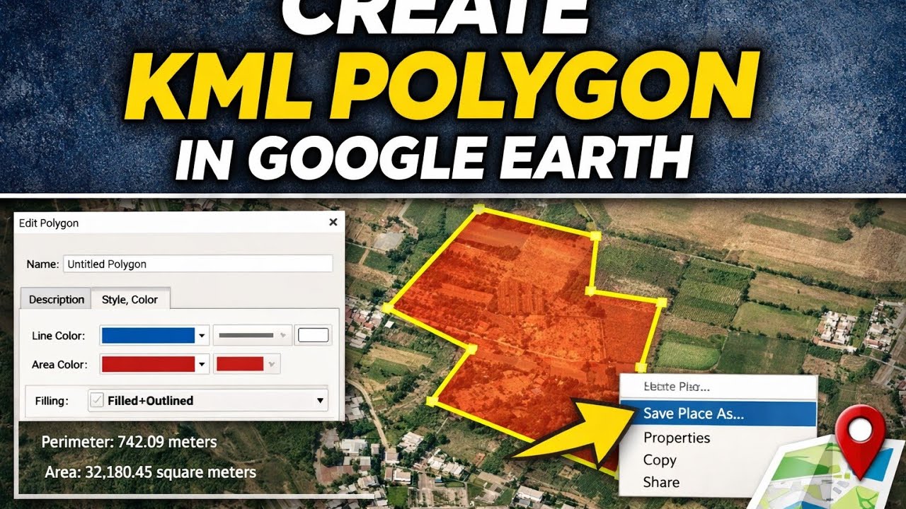 How to Create Polygon & Export KML/KMZ in Google Earth GIS & Land ...