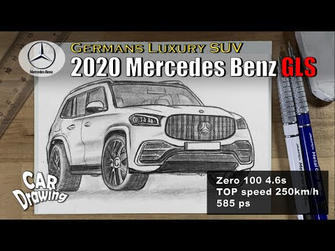 [CAR Drawing] How to draw Car Hand drawing easily #13th Mercedes Benz ...