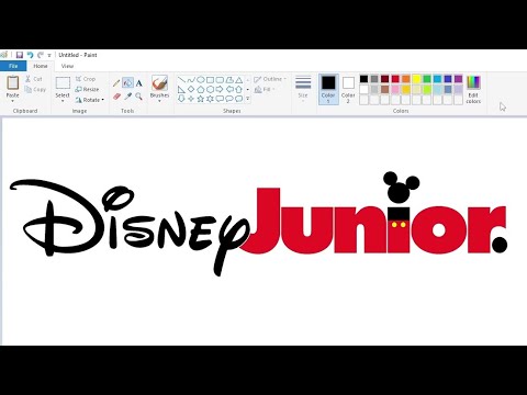 How to draw a variant Disney Junior logo using MS Paint | How to draw ...