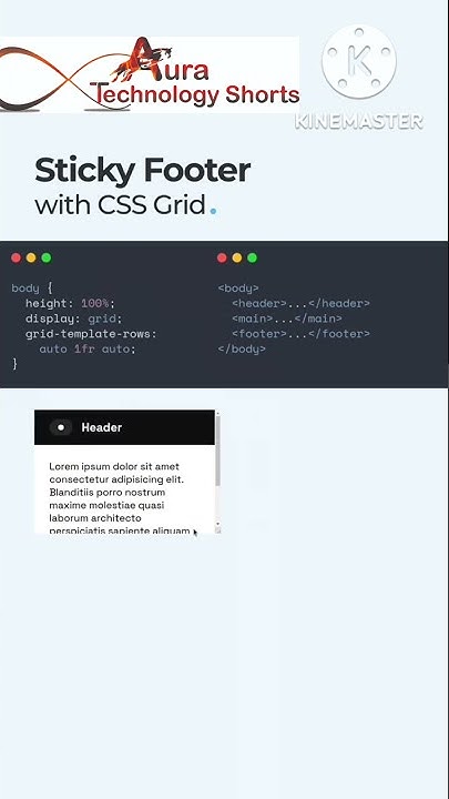 How to Create a Sticky Footer Using CSS Grid #shorts #viralshorts #stickyfooter #cssfooter # ...