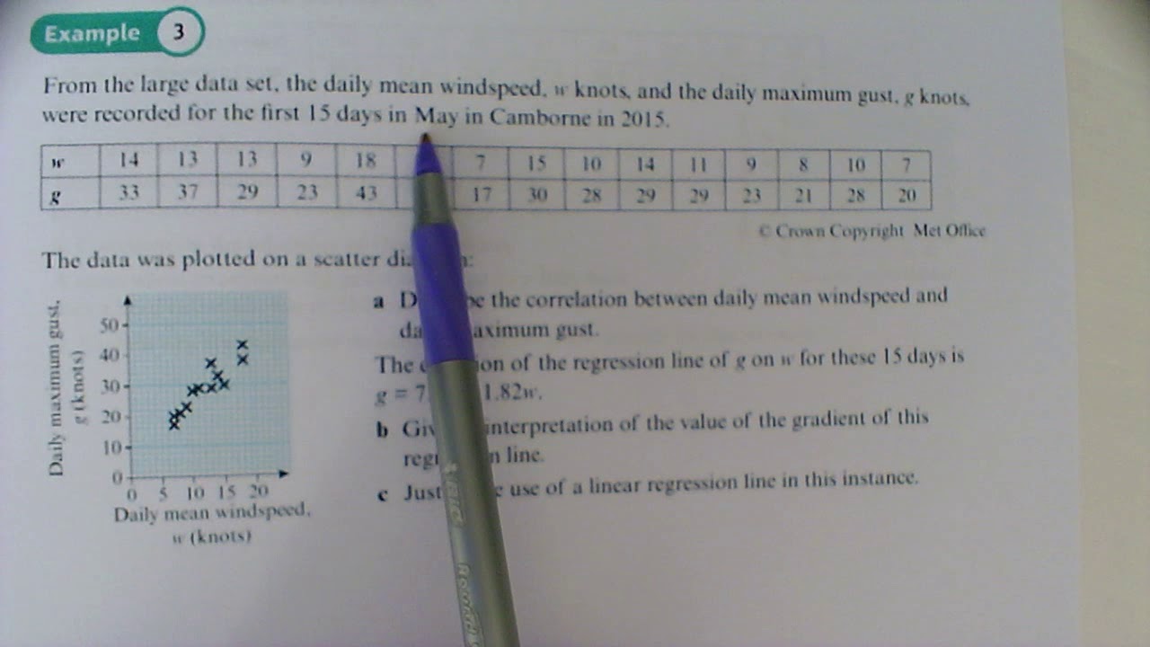 Year 1 Statistics - S4.2 Linear Regression - Example 3 - YouTube