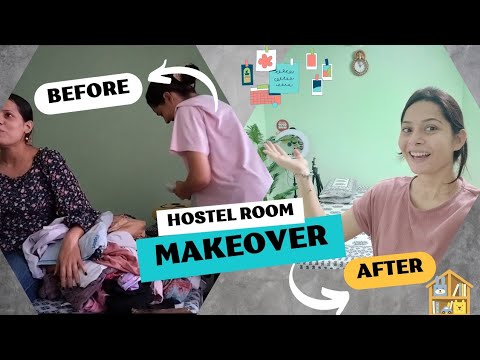 Girls Hostel Room Makeover 😊 | Girls Hostel Room Decoration Ideas ...