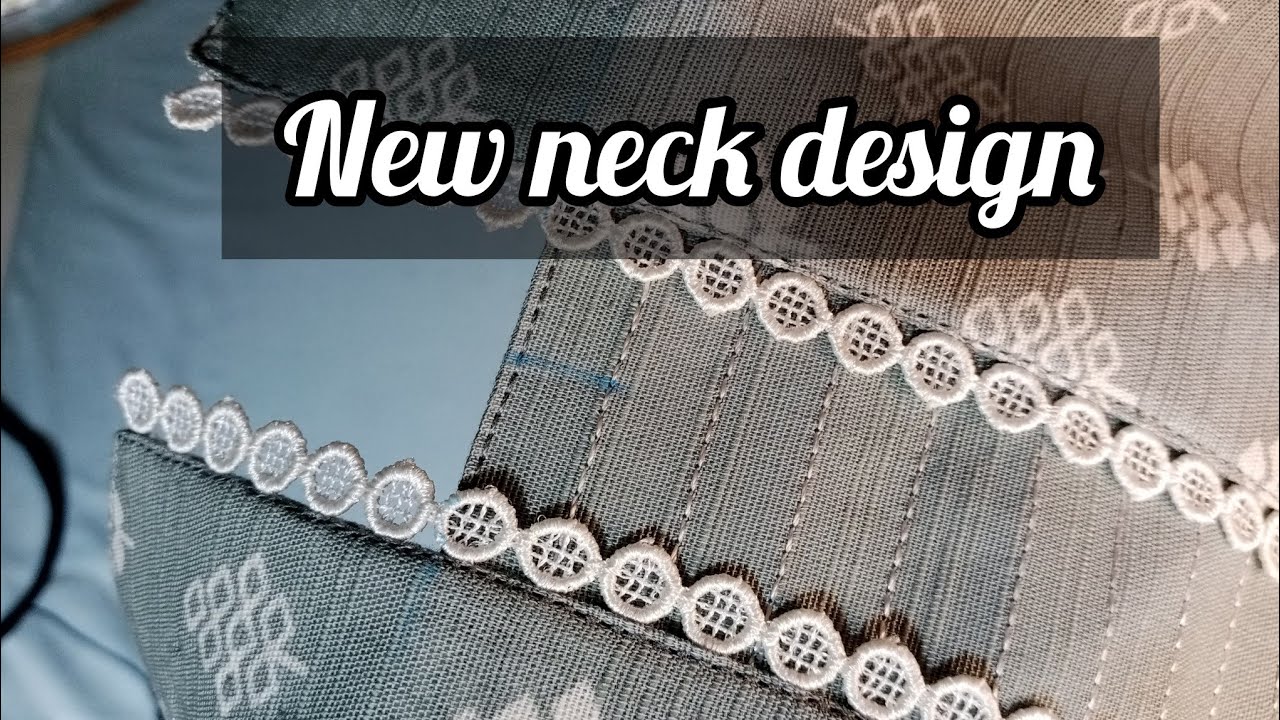 new neck design with lace & thread 🧵 cutting and stitching - YouTube