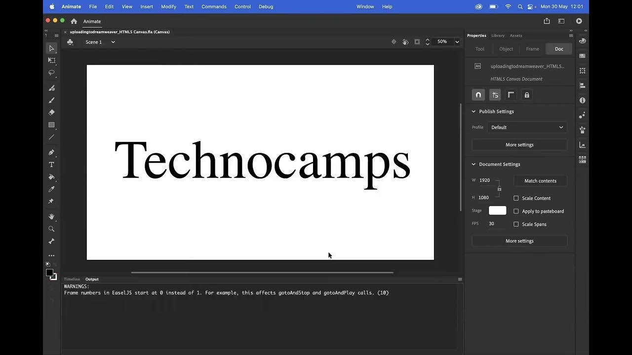 Exporting Animation for Dreamweaver Tutorial - Adobe Animate - YouTube