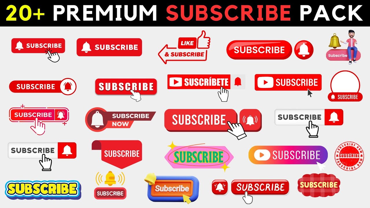 20+ Free Premium Subscribe Icons Pngs For Creators - Green Store - YouTube