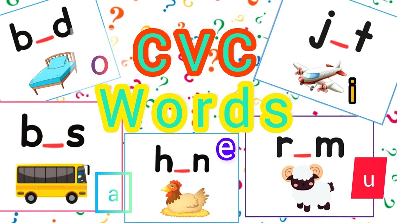 CVC Words | Missing in the middle | Find the letter - fill the space ...