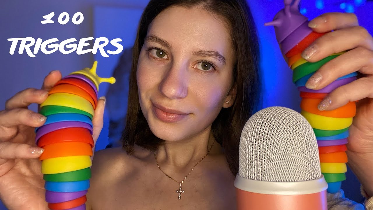 ASMR 100 TRIGGERS IN ONE MINUTE - YouTube