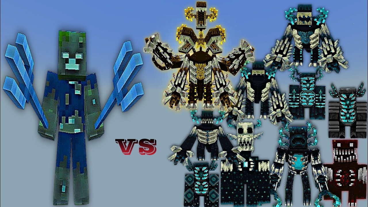 Ultra Drowned Titan vs Warden Plus (Wardens) | Minecraft Bedrock | Mob ...