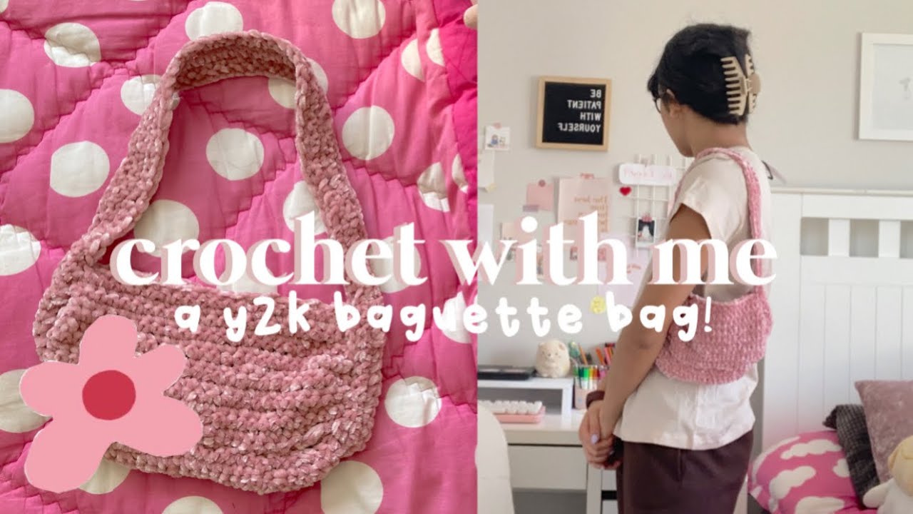 crochet a y2k baguette purse with me! 👜 - YouTube