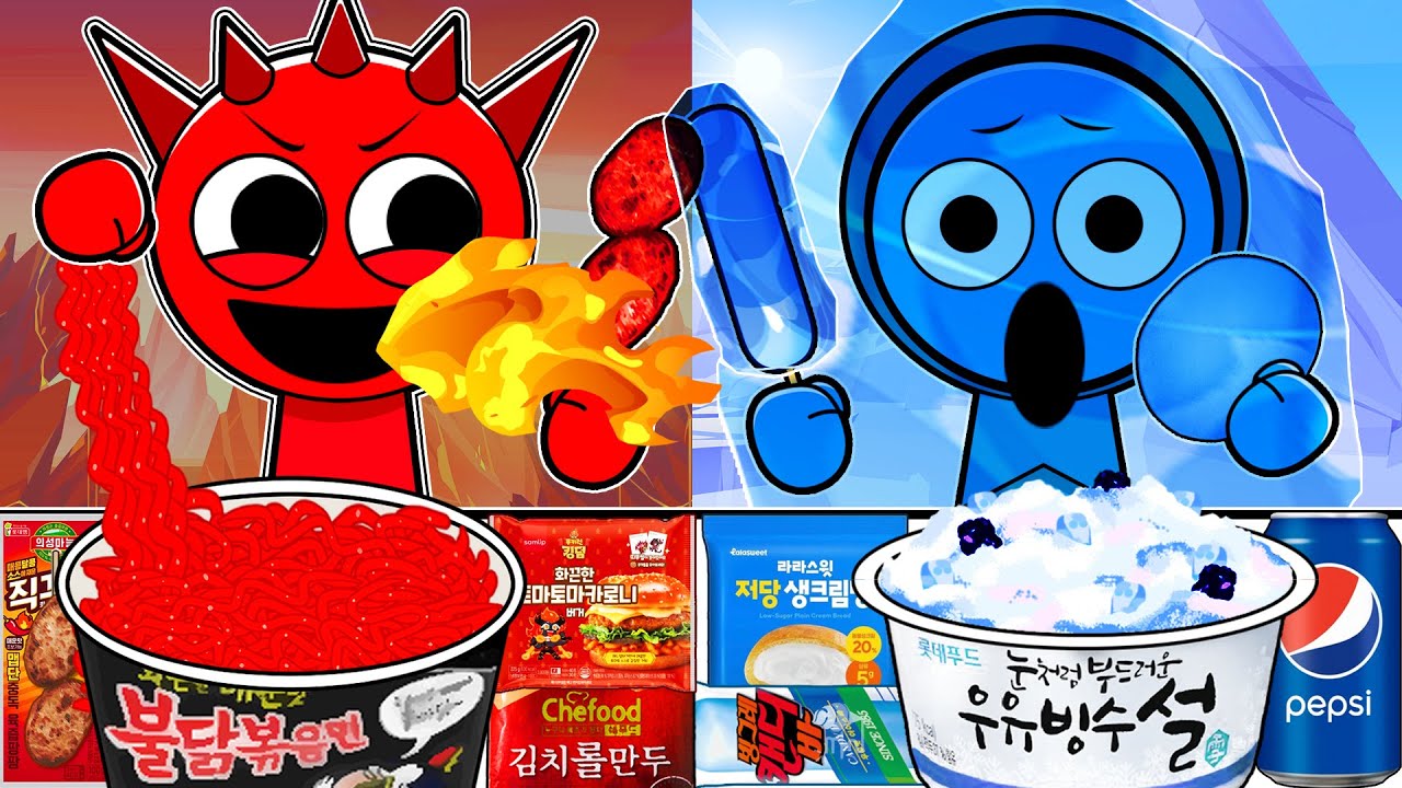 Incredibox Sprunki - Spicy food VS Cold food! Raddy VS Jevin ...
