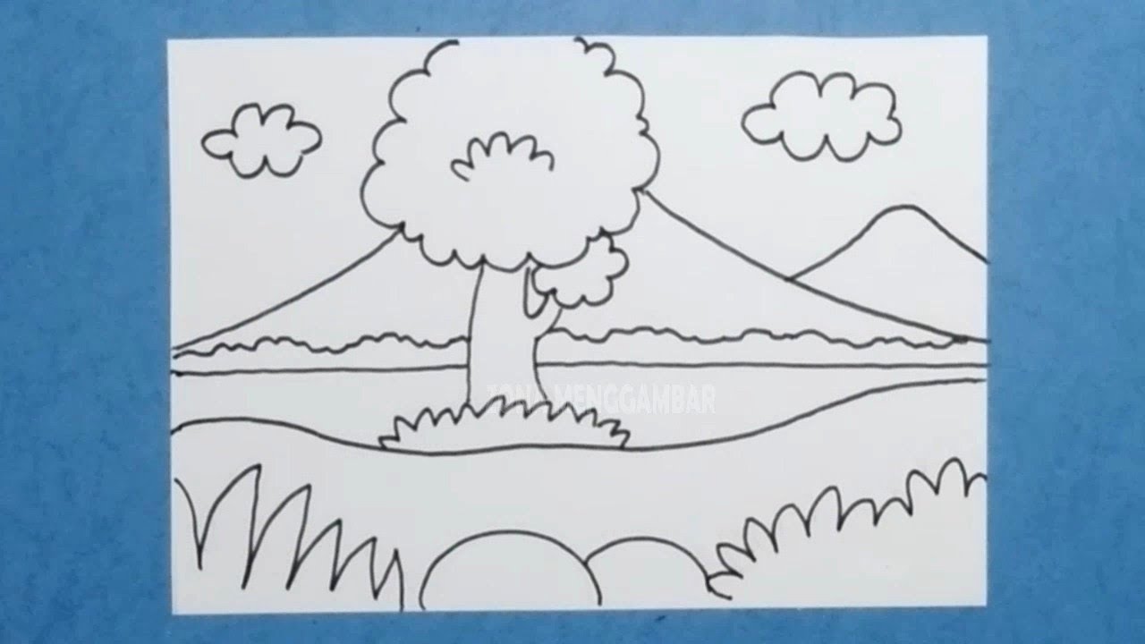 Cara Menggambar Simple Pemandangan Yang Bagus - YouTube