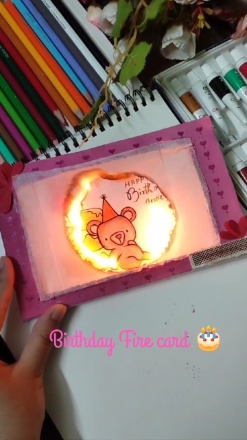 DIY Surprise Fire Card 🔥😱| Fire birthday card #diy #viralshorts #card # ...