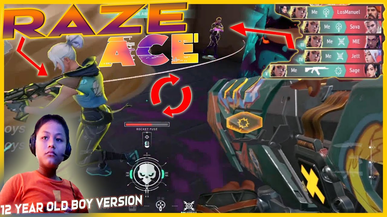 Raze gameplay ace - valorantclips - YouTube