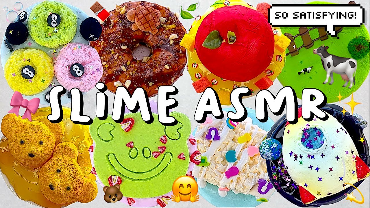 1 Hour Slime ASMR 🎀 DIY Clay Slime Collection - YouTube