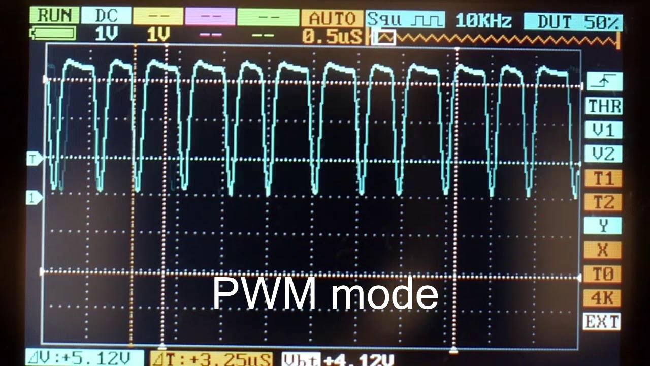 PWM mark-space mode and PWM mode - YouTube