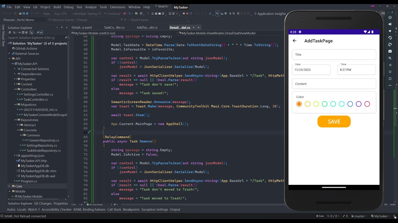 #10 .NET MAUI + ASP.NET Core Web API ile ToDo Uygulaması | MyTasker.Mobile, UraniumUI,Toast ...