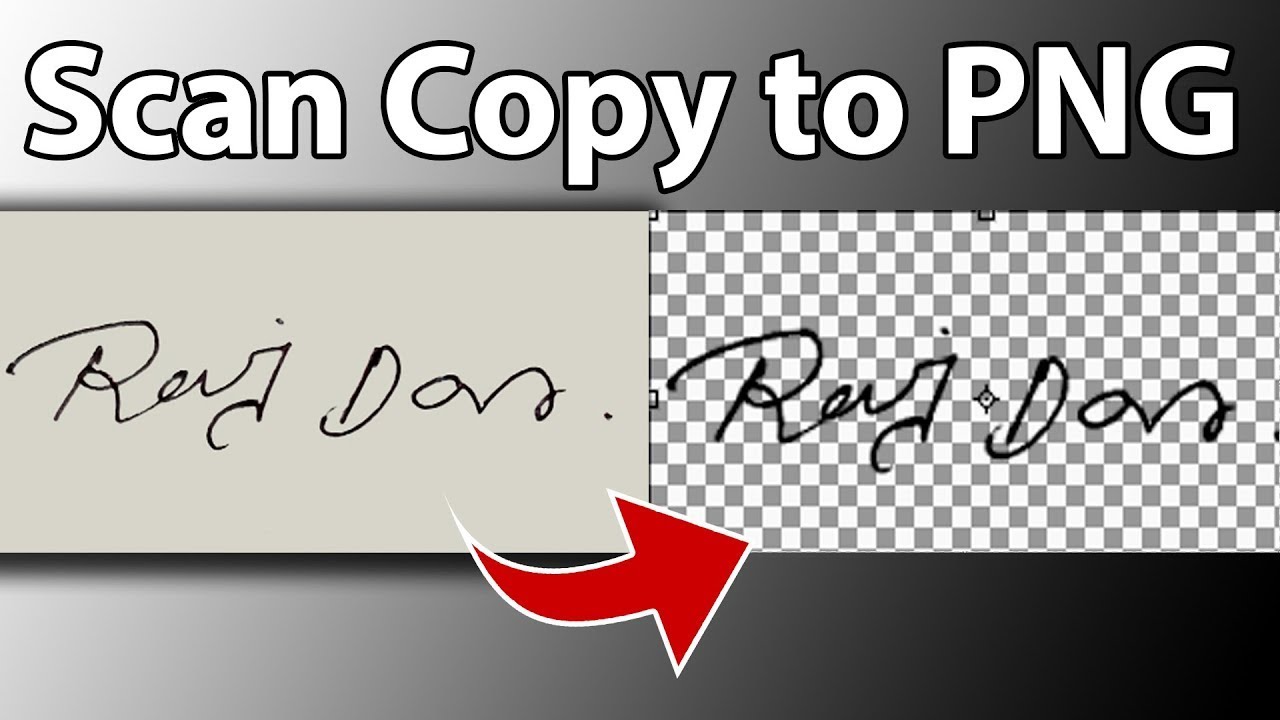 Signature Scan copy to PNG Digital Signature - YouTube