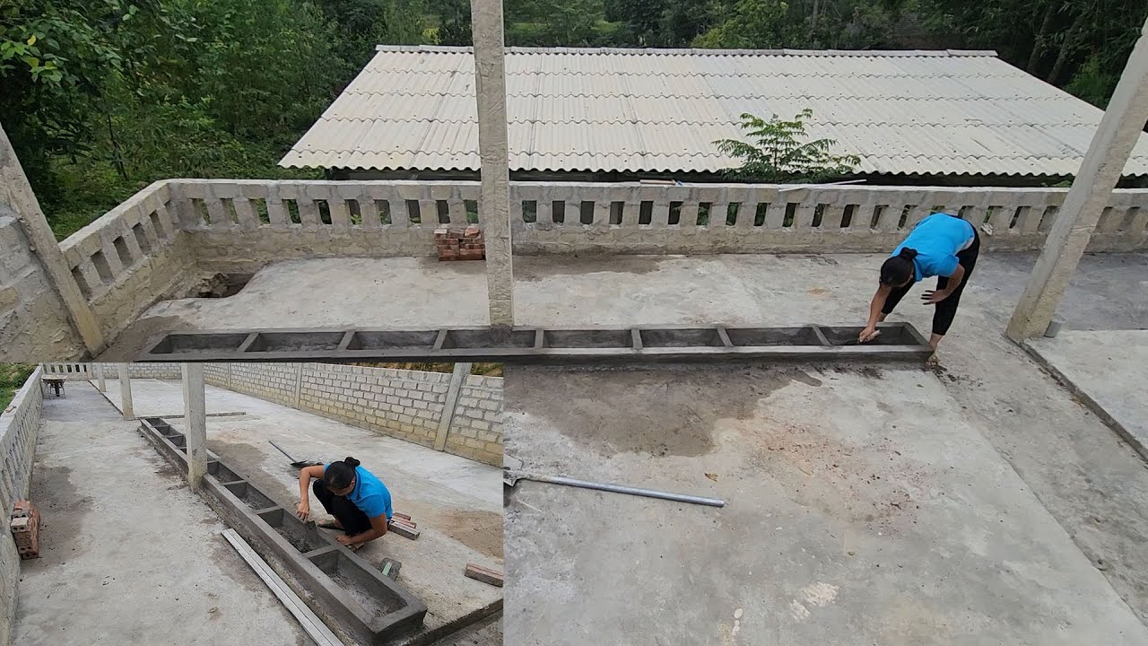 Completing the sow feeding trough system and wastewater treatment for ...
