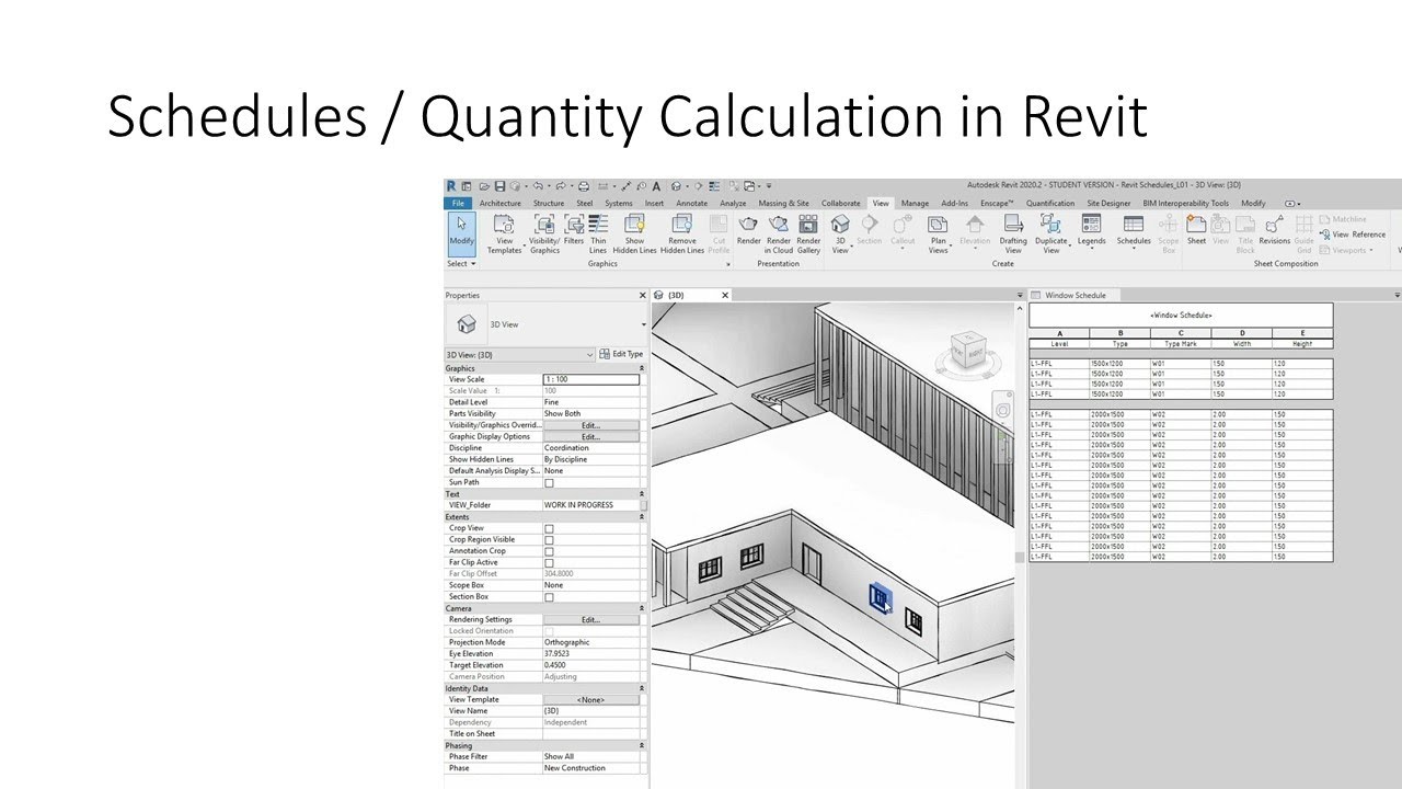 Revit Structure - Schedules / Quantity Calculation - YouTube
