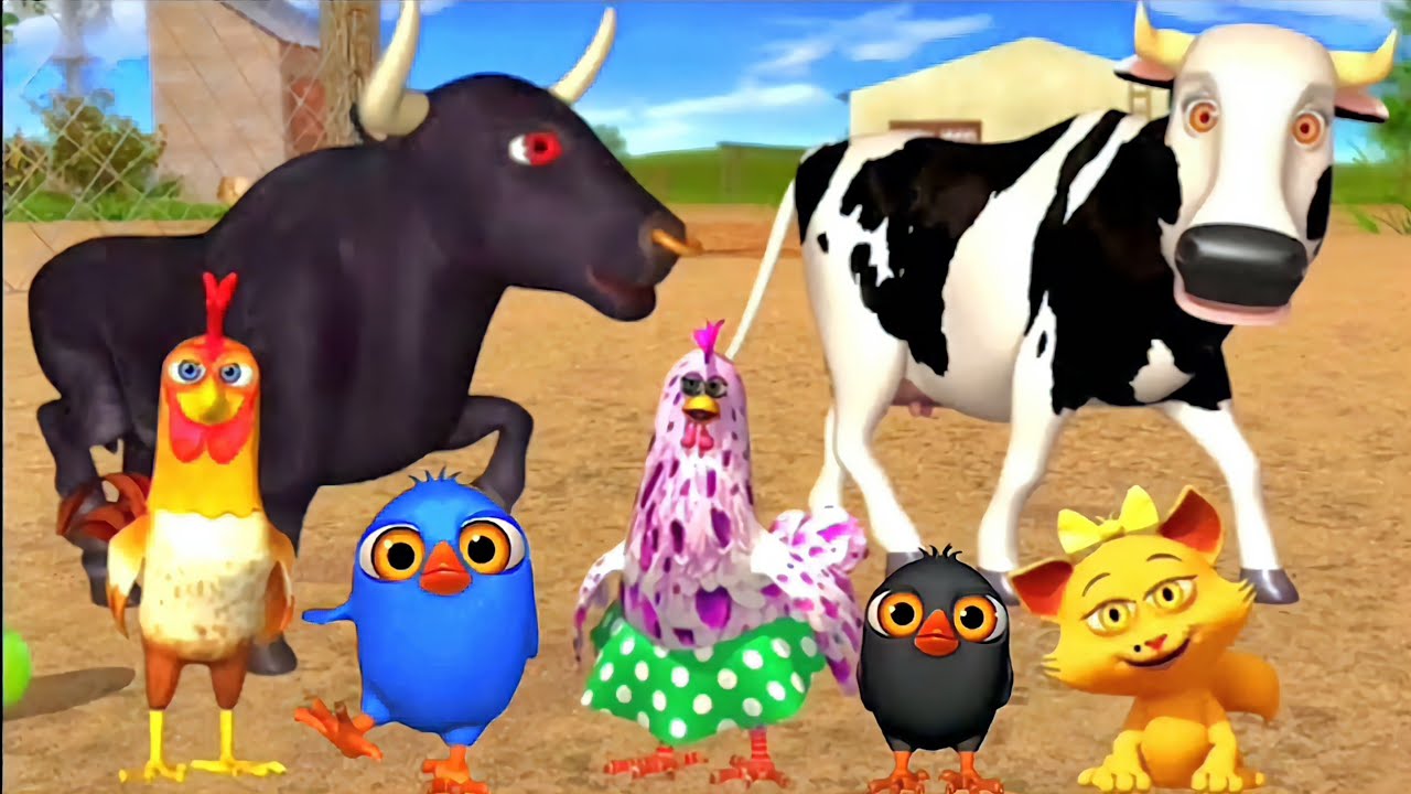 El Pollito pío 3d | El toro se congela jugando en el juegodel Toro y el ...