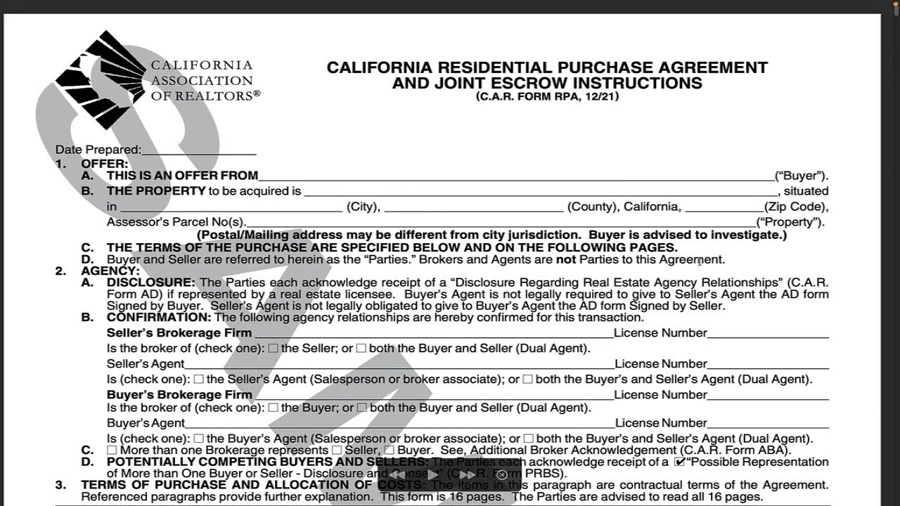 Part 3 of 4 Full In-Depth Review of 2021 CAR RPA - YouTube