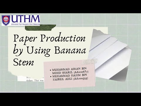 Presentation Video - Paper Bag Production Using Banana Stem Via Kraft ...