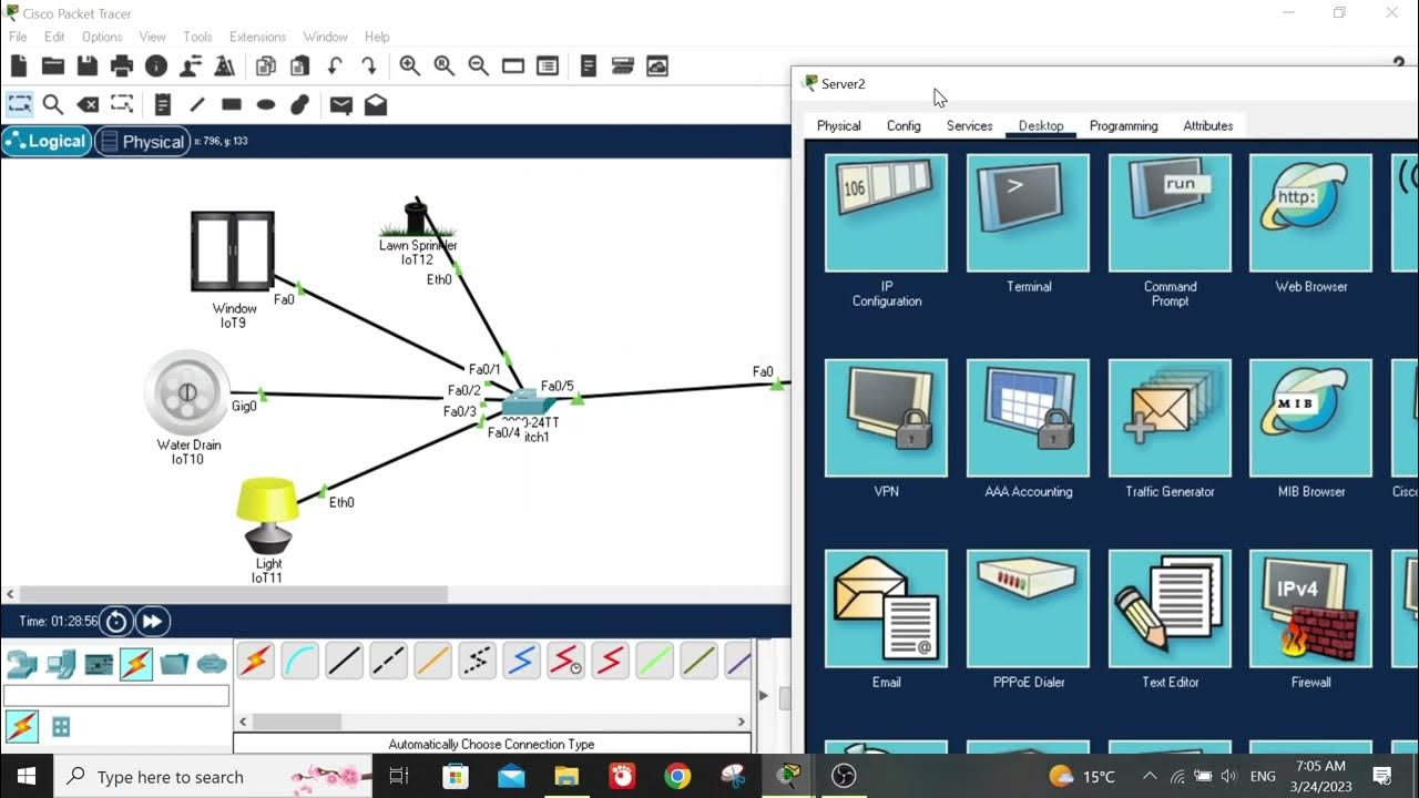 Smart home using packet tracer - YouTube