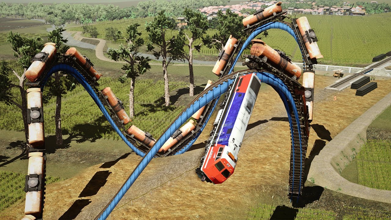 Extreme Uphill U-turn Railway Train, Kereta Api Rel Memutar Balik ...