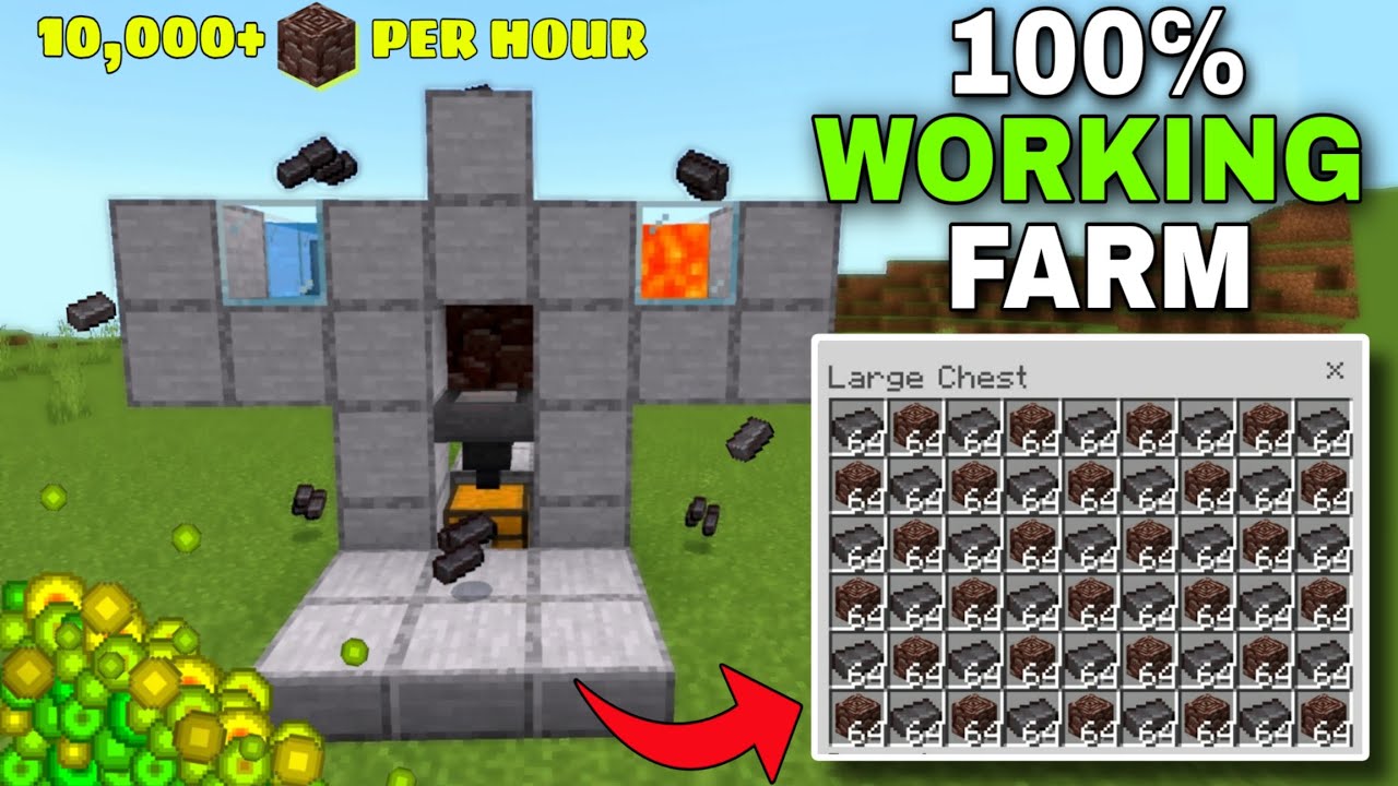 100℅ WORKING NETHERIT FARM TUTORIAL in Minecraft Bedrock (MCPE/Xbox/PS4 ...