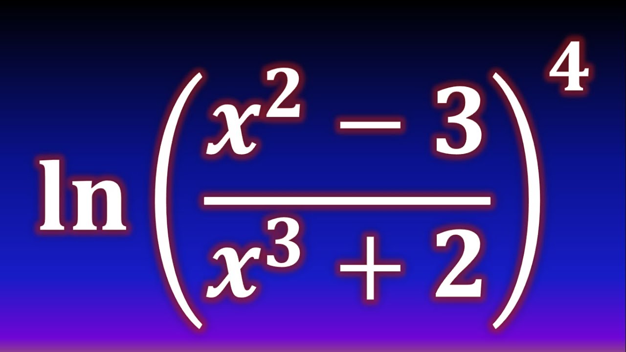 Derivada de logaritmo natural con división elevada a exponente - YouTube