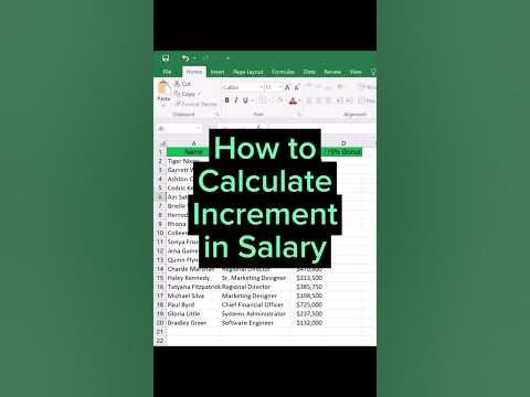 MS Excel:How to Calculate Increment In Salary #salaryincrease #exceltips - YouTube