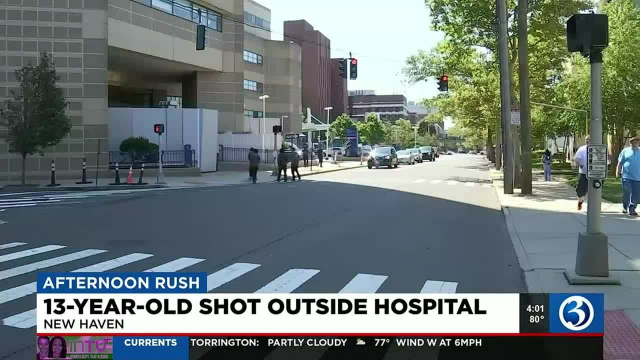 13-year-old shot outside hospital - YouTube