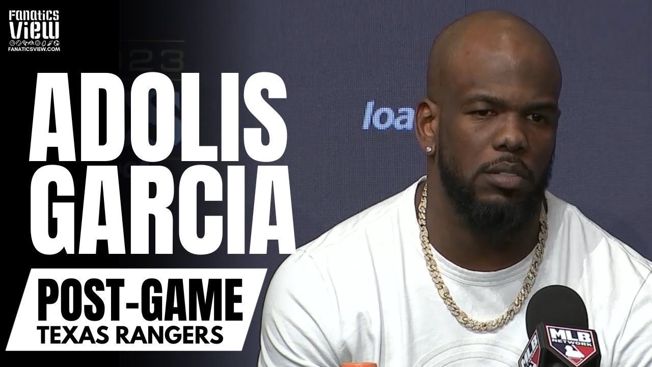 Adolis Garcia Reacts to Astros vs. Rangers Benches Clearing, Astros ...