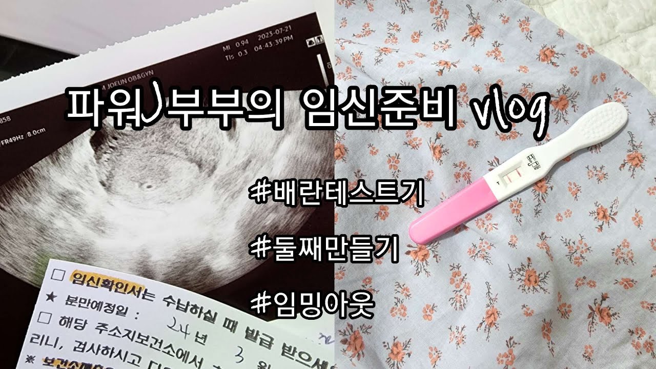 임신 브이로그 파워j부부의 둘째 임신준비 배테기 사용법부터 한방에 임신성공까지 배란후 증상 착상 스마일 배란테스트기