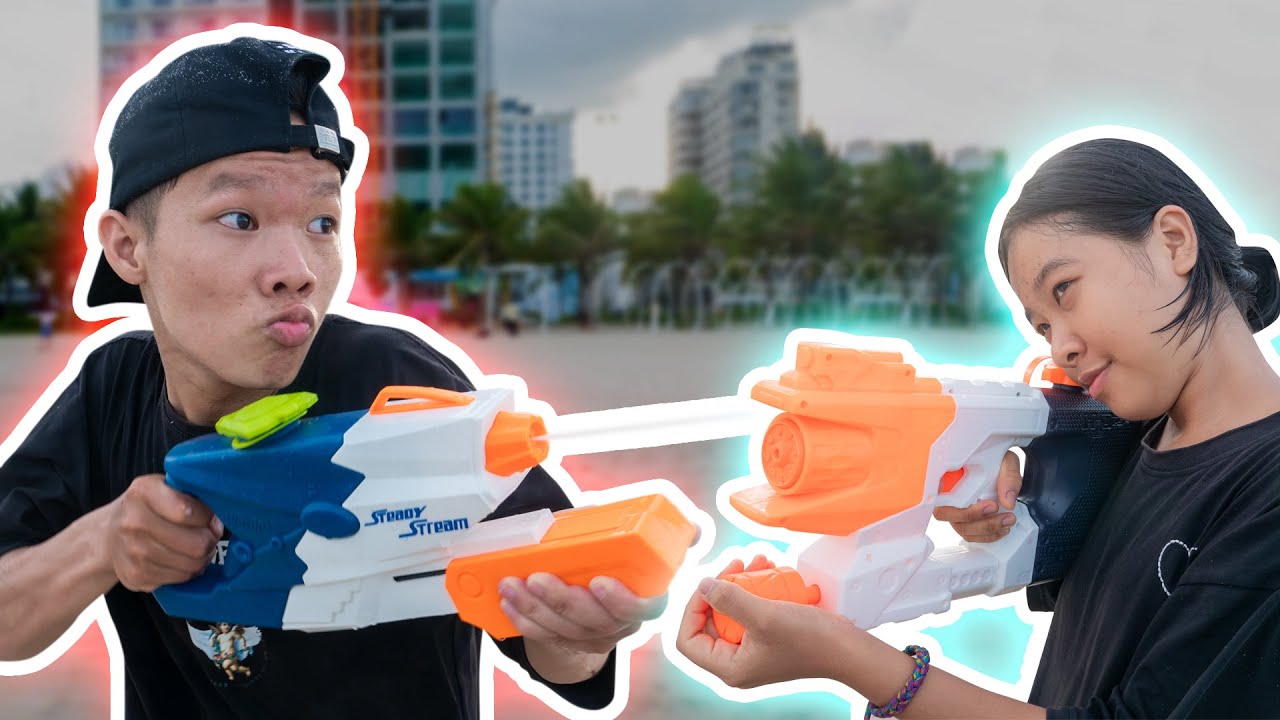NERF GUN VS WATER GUN BATTLE SHOT | TRẬN CHIẾN SÚNG NƯỚC - YouTube