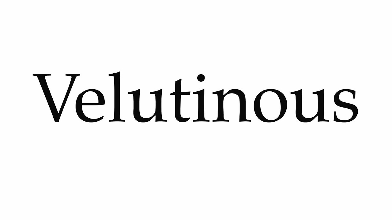 How to Pronounce Velutinous - YouTube