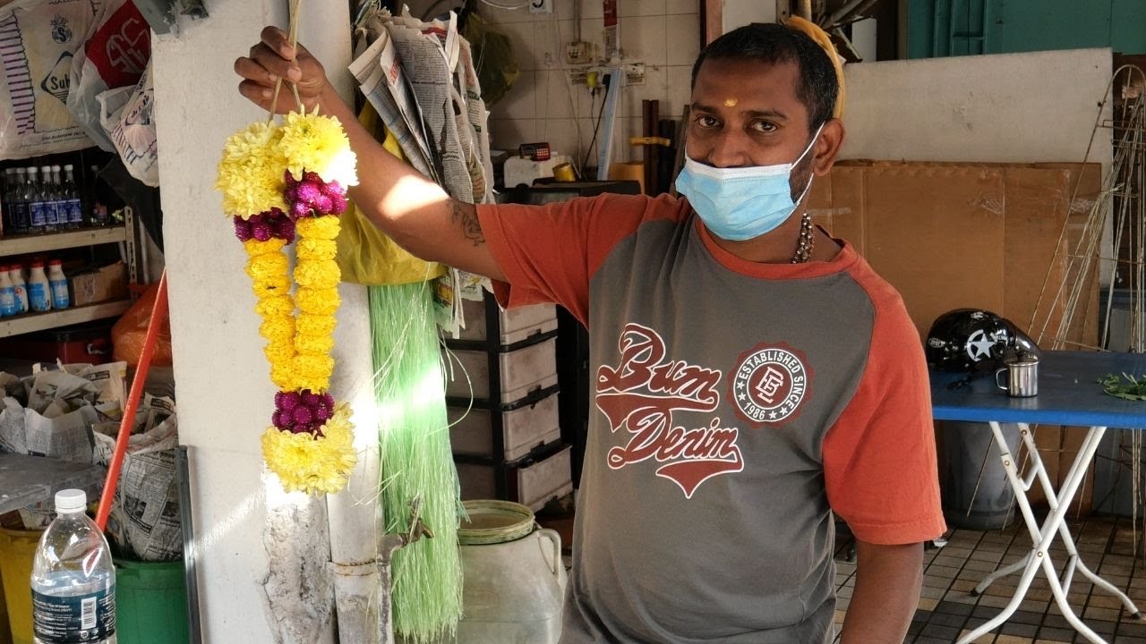 Making Flower Garland for Puja | Pooja - YouTube