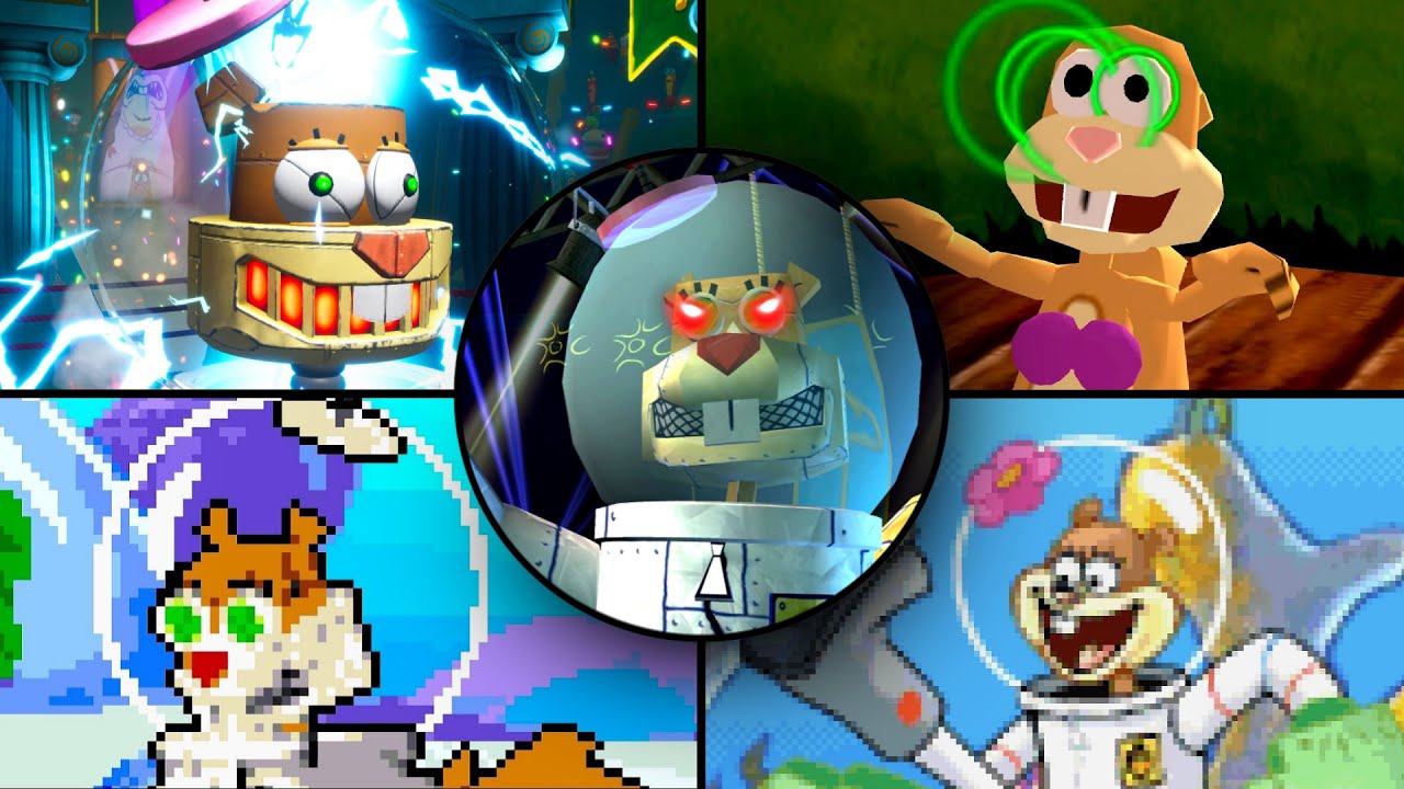 Evolution of Sandy Boss Battles in SpongeBob Games (2002-2020) [4K ...