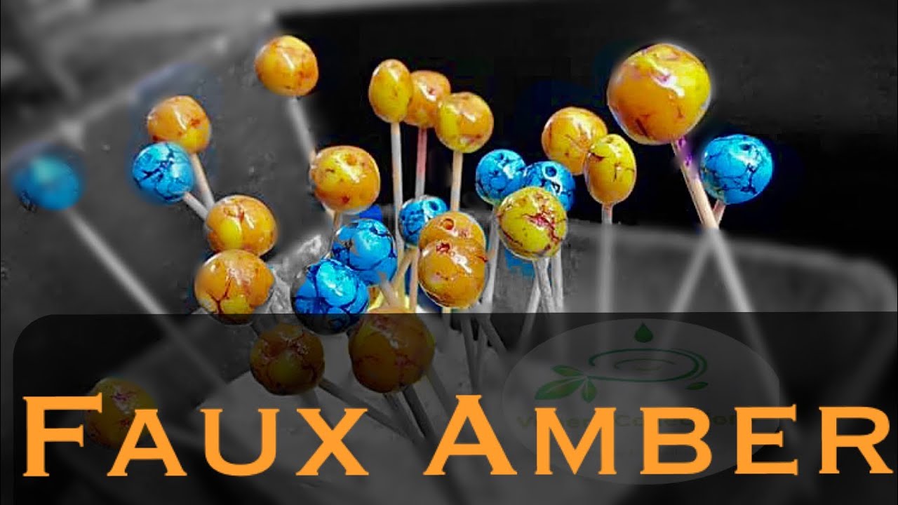 Faux Amber Beads Polymer Clay Beads Tutorial #93 - YouTube
